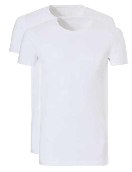 Ten Cate T-shirts long Basic wit 2-pack