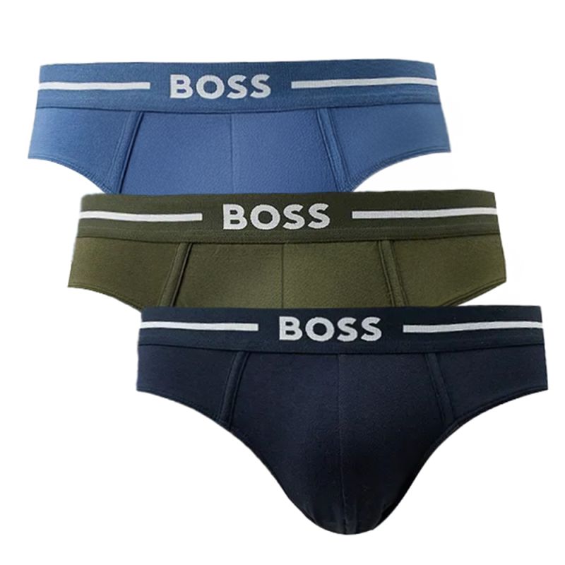 BOSS Bold mini slips 3-pack blauw/groen